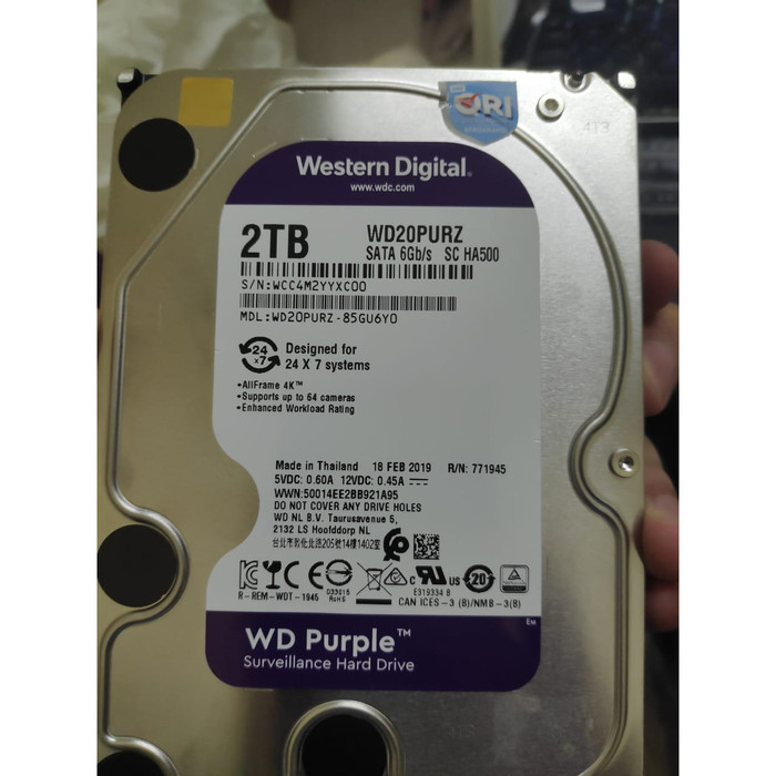 Jual Harddisk WDC Purple 2TB HDD SATA 3.5" RESMI - Jakarta Pusat ...