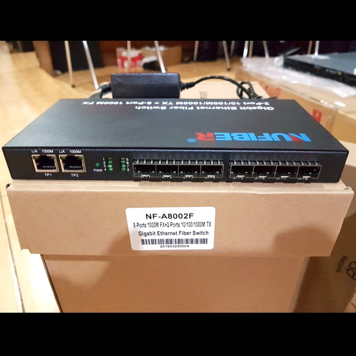 Jual Fiber Optic Switch 2 Port UTP TX + 8 SFP FO 1000Mbps Nufiber Fibre ...