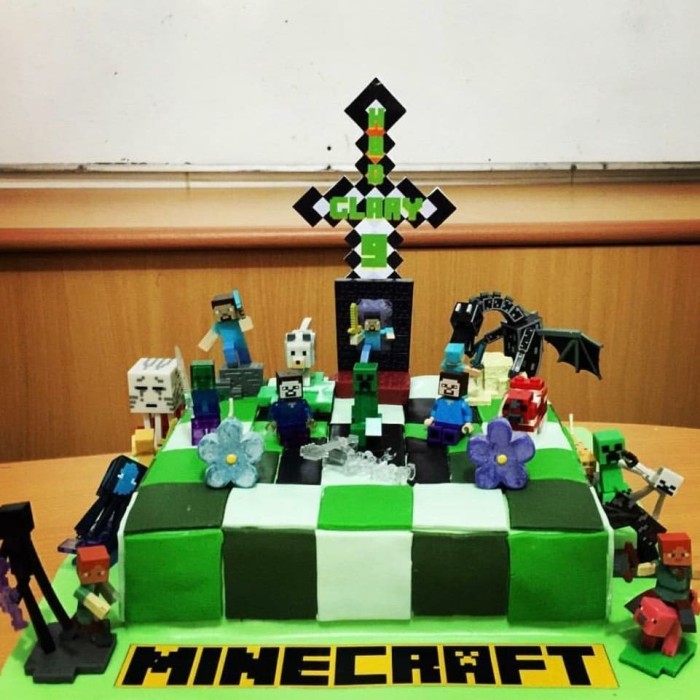 kue ulang tahun minecraft - Teknoid