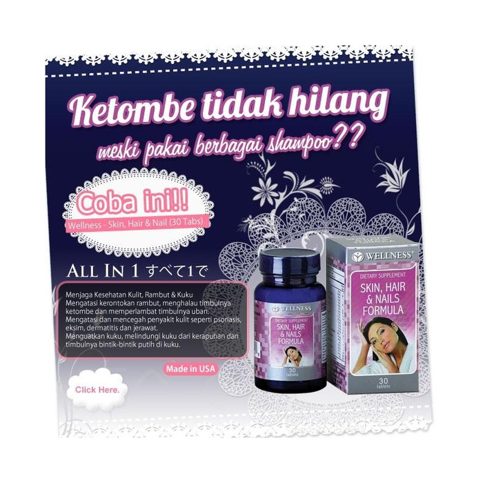 Jual Vitamin rambut, kulit, kuku WELLNESS Skin, Hair, & Nails Formula ...