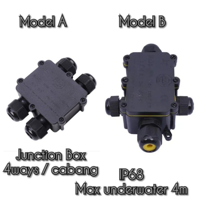 Jual Outdoor junction box sambungan kabel waterproof 4 cabang 4 ways ...