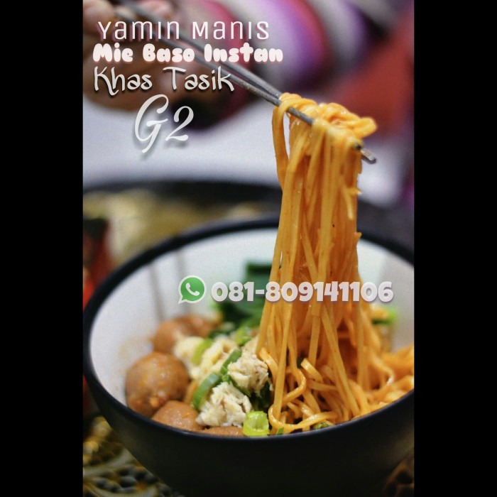 Jual Mie Baso Tasik Instan G2 / Yamien Manis / Mie Baso Siap Saji ...