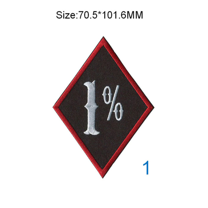 Jual One percent 1% patches motorcycle club biker patch bordir satu ...