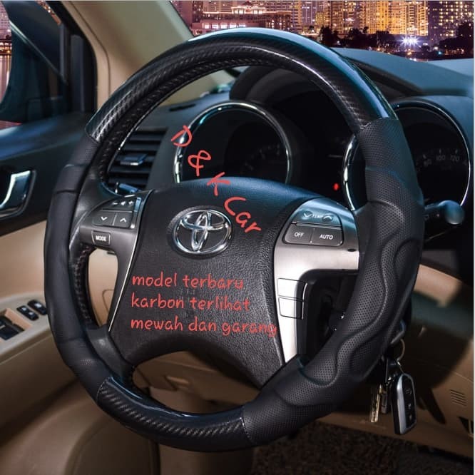 Jual sarung cover setir stir mobil carbon gen 3 / promo bonus sarung ...