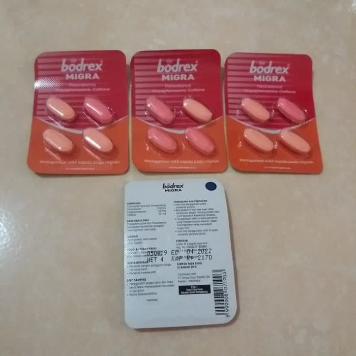 Jual Obat Bodrex Migra (4 Tablet) / Obat Sakit Kepala Bodrex Migra ...