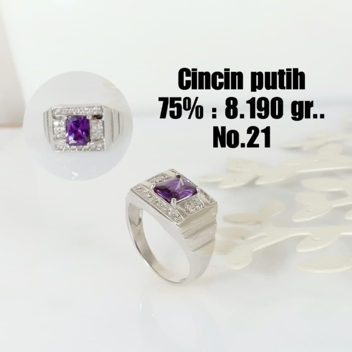 Jual Cincin Pria Emas / Mas Putih 75% Berat 8.190 Gram No.21 ...