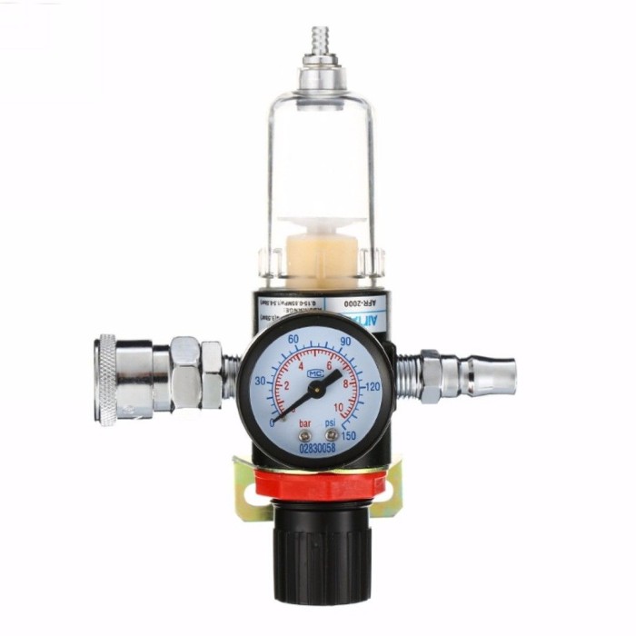 1/4 Industrial Air Compressor Pressure Regulator with Wall Mounting ...