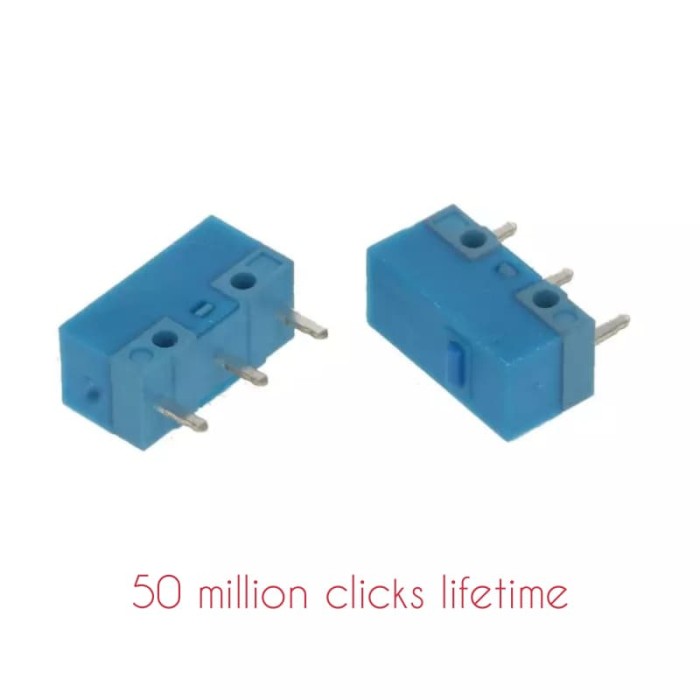 Jual HUANO Blue Shell Blue Dot Micro Switch Mouse Gold Contact 50M 0 ...
