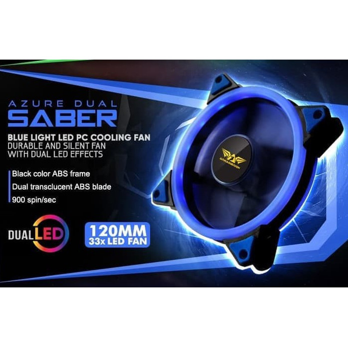 PowerLogic Azure Saber 12CM Fan - Enterkomputer Toko Komputer, Rakit PC ...