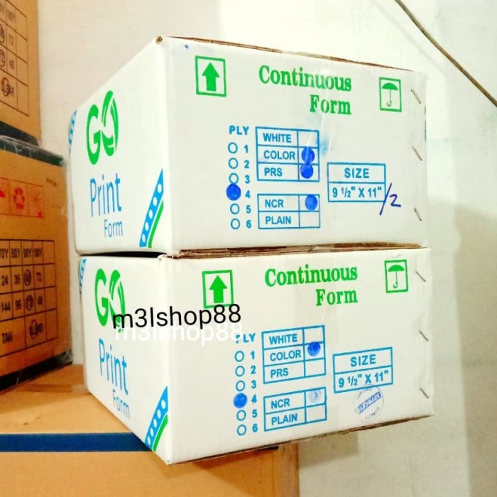 Jual Kertas komputer /kertas print/continuous form 4 ply merk Go Print ...