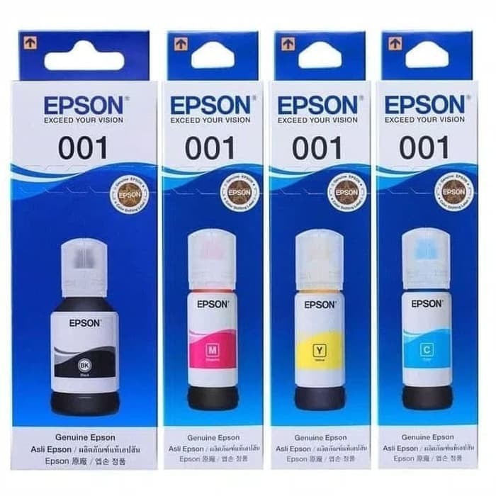 Jual TINTA EPSON ORIGINAL 001 L4150 L6160 L6170 L6190 1 set CYMK ...