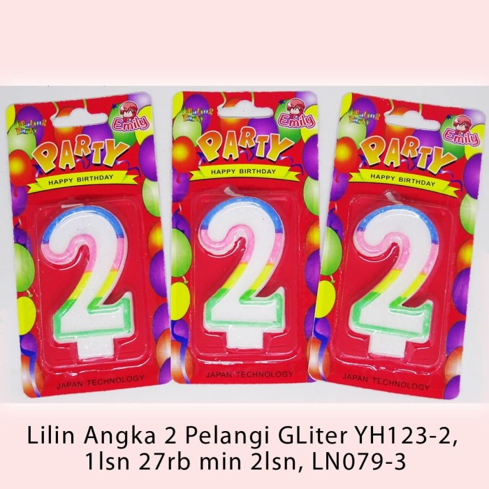 Jual Lilin Angka 2 Pelangi GLiter - Kota Surabaya - VANILA STATIONARY ...