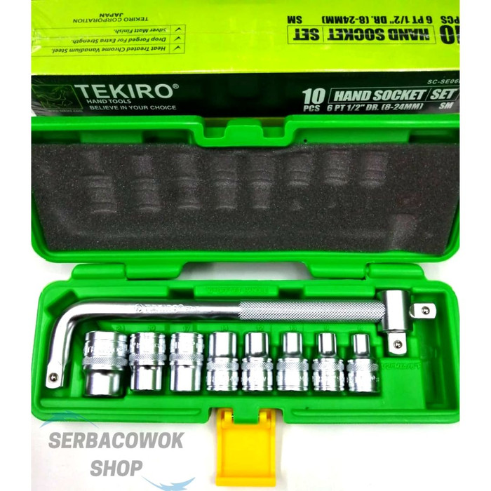 Jual Tekiro Kunci Sock Set 10 Pcs 1/2 Inch DR 6 PT 12 PT 8 - 24 MM Plastik - Jakarta Barat ...