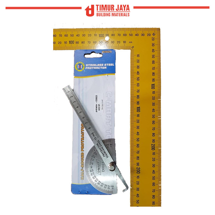 Jual Penggaris Protractor Stainless Busur Derajat 10 cm half Round ...