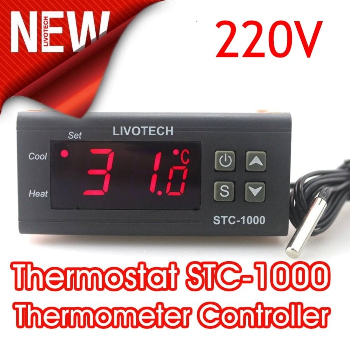 Jual Thermostat/Termostat Digital STC-1000 220V AC Suhu Temperature ...