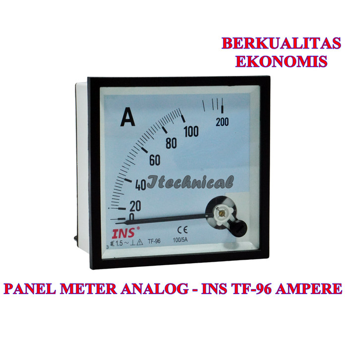 Jual PANEL METER ANALOG AMPER DIRECT 96X96 JARUM 50A - 500A - 50A ...