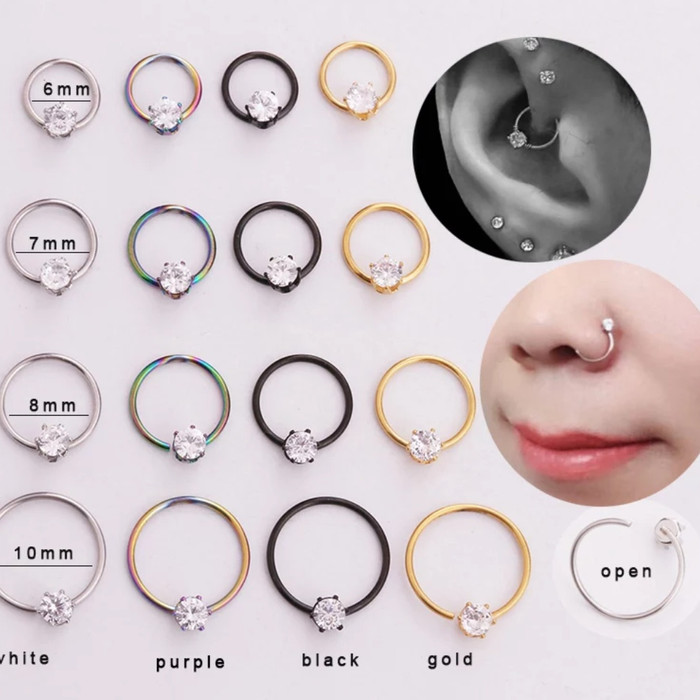 Jual body piercing anting telinga helix cartilage hidung nose - Putih ...