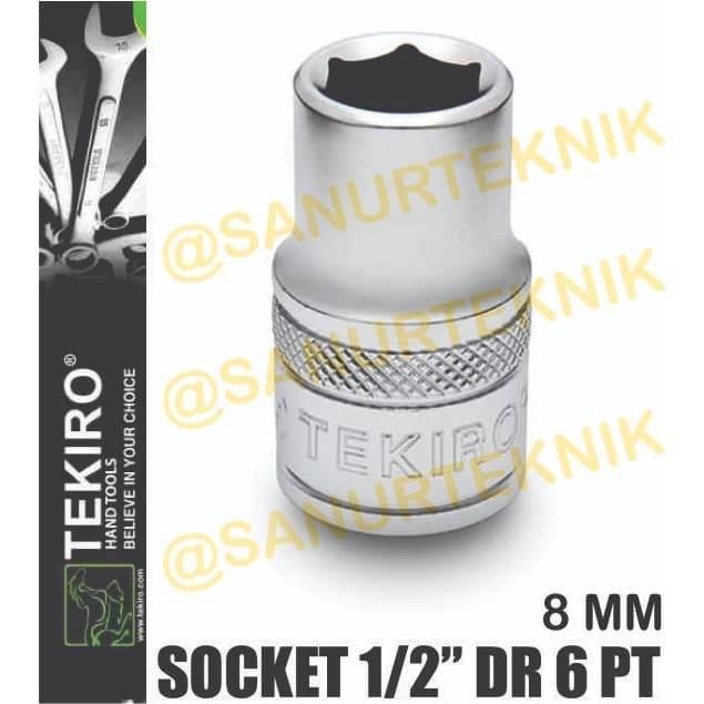 Jual Mata Kunci Sok / Sock / Socket TEKIRO 1/2" DR 6 PT 8 MM (8MM) - Kota Surabaya - Sanur ...