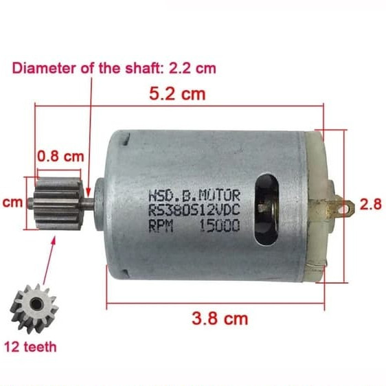 Jual RS380 RS-380 3V 6V 12V 15000 rpm high speed Car model DC motor DIY ...