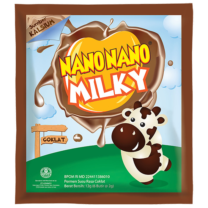 Jual NANO NANO MILKY rasa Coklat 3 sachet Permen Susu Anak - Jakarta ...