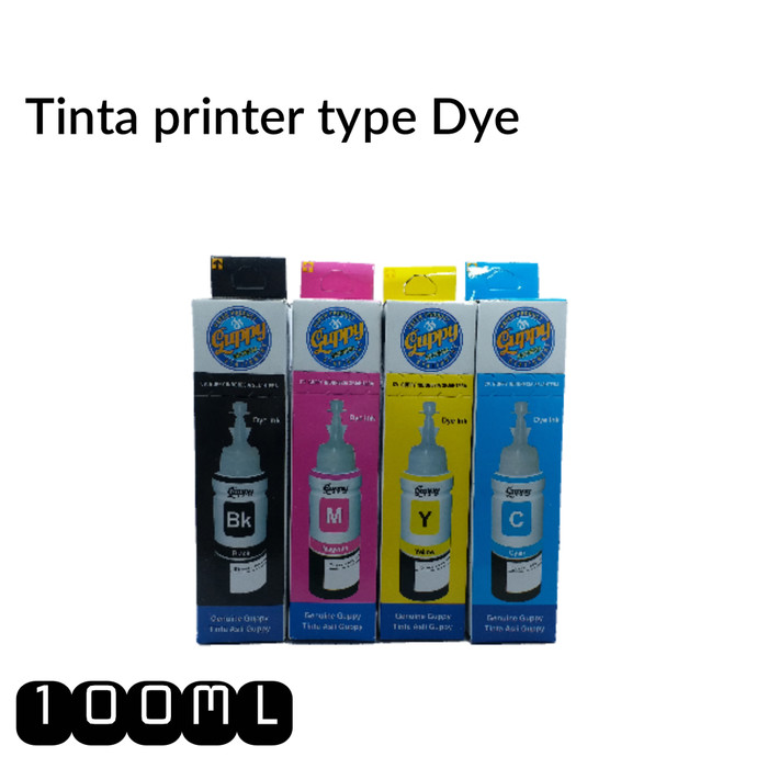 Jual tinta refill infus printer merek guppy universal dye ink - cyan ...