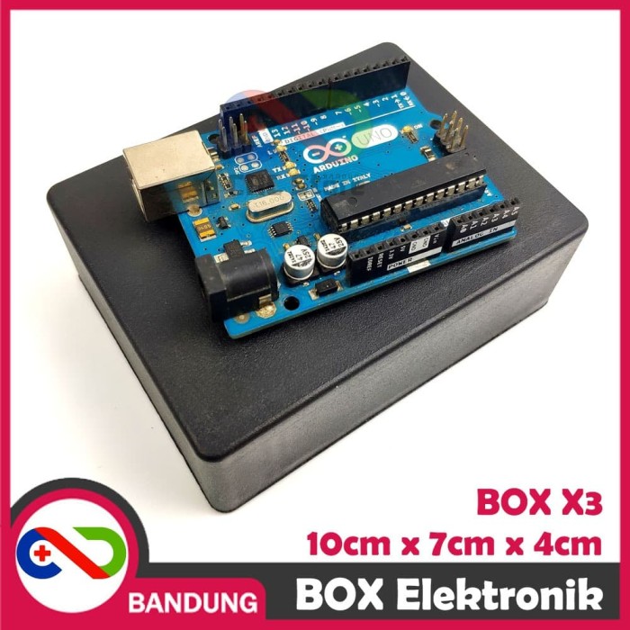 Jual BOX ELEKTRONIK X3 KOTAK RANGKAIAN ARDUINO 10x7x4 CASING BLACK BOX ...
