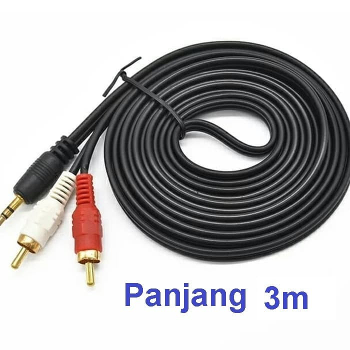 Jual Kabel RCA 3m 1-2 Jack 3.5mm utk speker - Audio aux Cable for speaker - Jakarta Utara - JJ ...