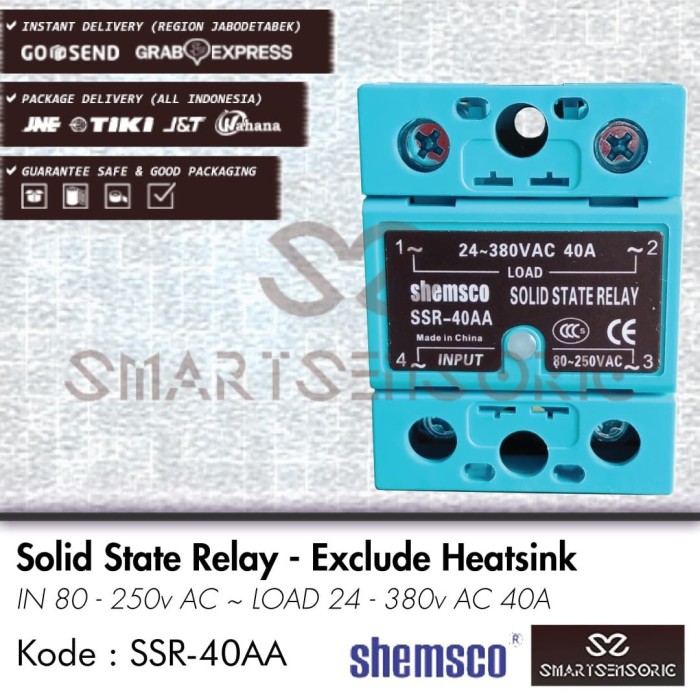 Jual Shemsco SSR-40AA Solid State Relay 40A AC control AC SSR Fotex ...