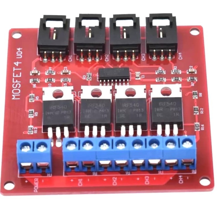 Jual Module Mosfet 4 Channel 100V 28A Driver Motor Selenoid Dimmer LED ...