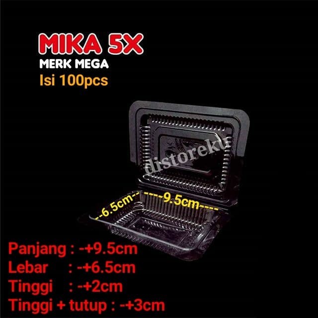 Jual 100Pcs MIKA MAKANAN BENING MIKA MEGA 5X FOOD GRADE MIKA BOX TEMPAT ...