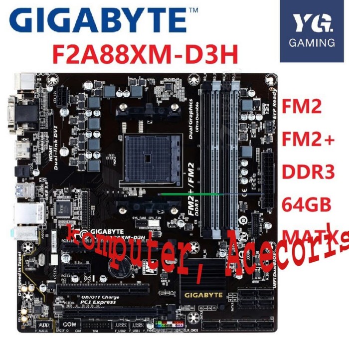 Jual GIGABYTE GA F2A88XM D3H Desktop Motherboard AMD A88X Socket FM2 ...