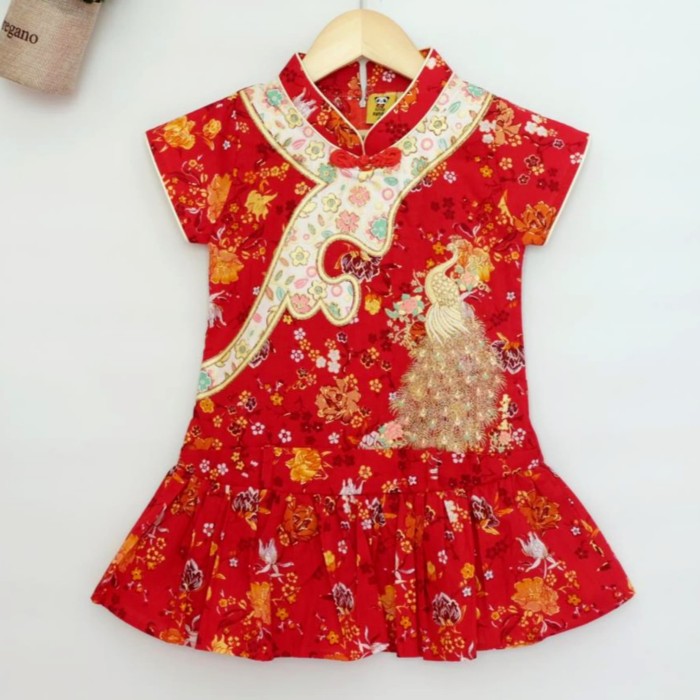 Jual Cheongsam Merak / Dress Imlek Anak Murah / Cheongsam Anak ...