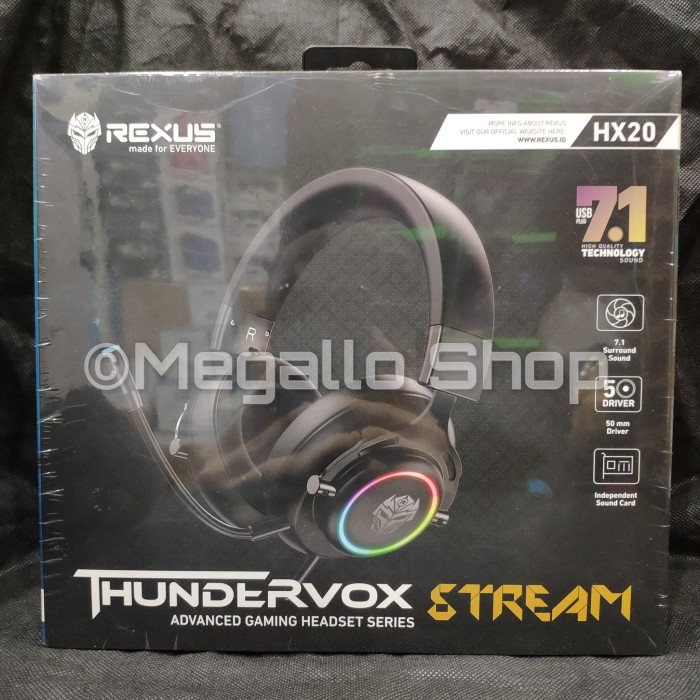 Jual Rexus Thundervox Stream HX20 Headset Gaming Garansi Resmi - Hitam ...