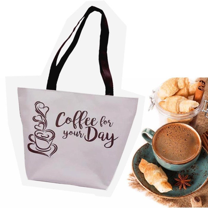 Jual Tas Coffee For Your Day Tas Casual Bag Trendy Motif Kopi Zipper ...