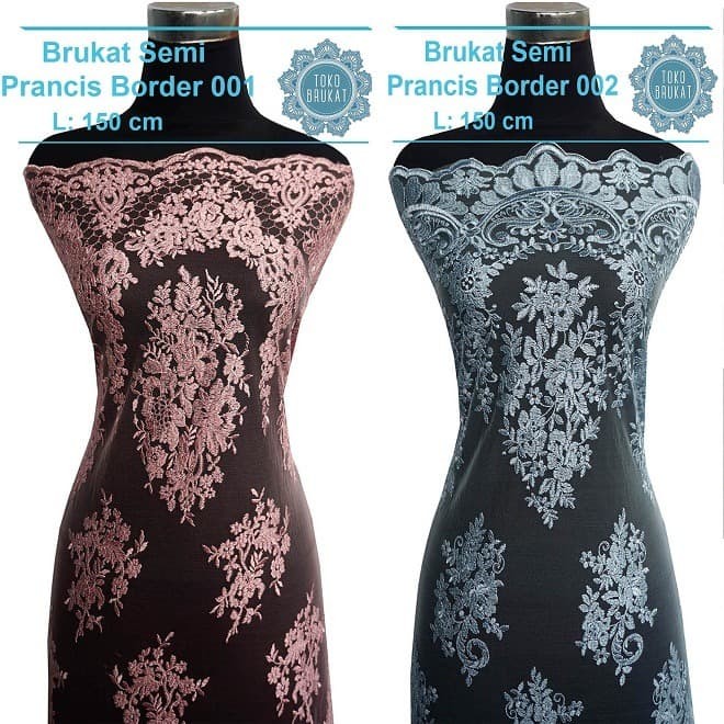 Jual Kain Brukat / Kain Brokat - Brukat Semi Prancis Border (Per 0,5 ...
