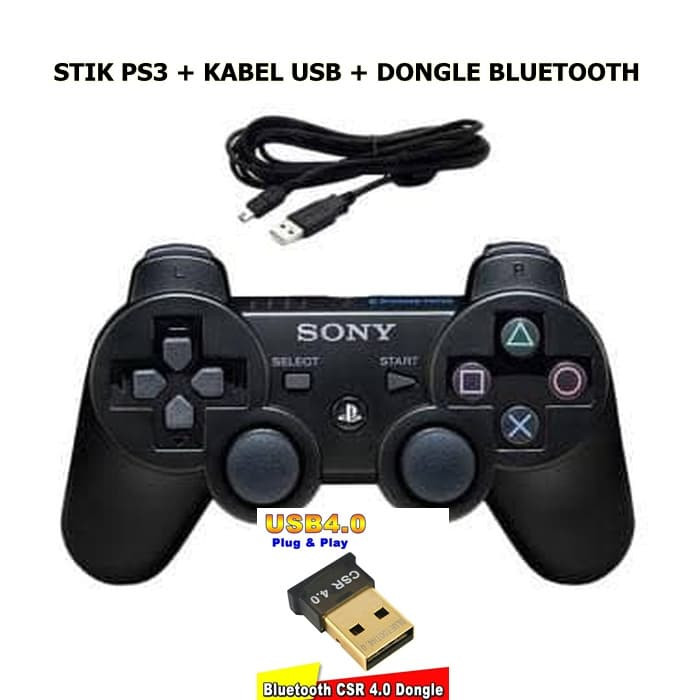 Jual STIK PS3 ORIGINAL WIRELESS + KABEL USB STIK SONY PS3 CHARGER ...