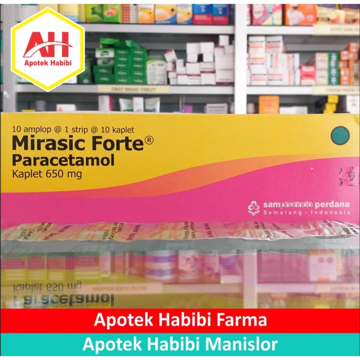 Jual MIRASIC FORTE 650MG Tablet parasetamol per strip isi 10 kaplet ...