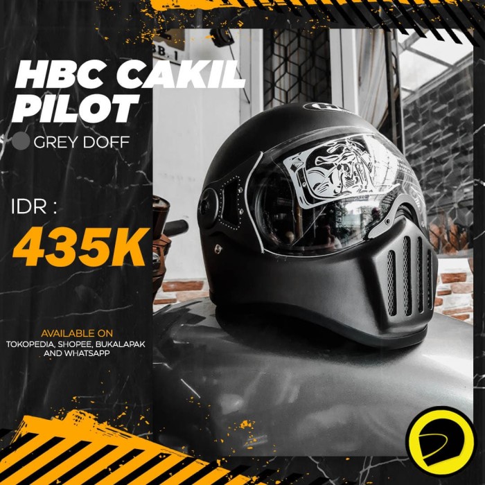 Jual Helm Cakil Pilot HBC Grey / Abu Abu - Kota Bekasi - BOSHELM ...