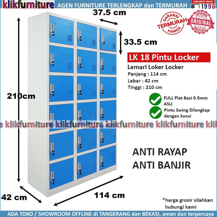 Promo Lemari Loker Locker Cabinet 18 Pintu Full Besi LK18 - Kota ...