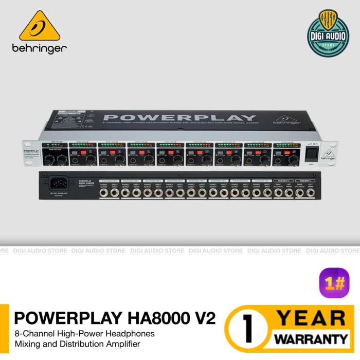 Jual Headphone Amplifier 8 Channel Behringer Powerplay HA 8000 V2 - Amp ...