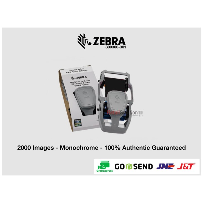 Jual Ribbon Zebra ZC100 ZC300 Monochrome 2000 Images Original - 800300 ...