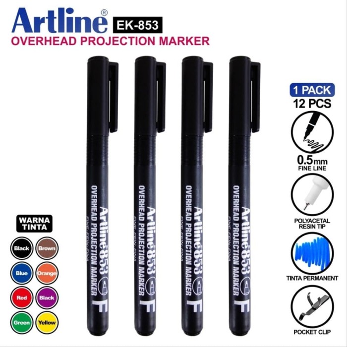Jual Spidol Permanen OHP Artline EK-853 Fine - Hitam - Kota Surabaya ...