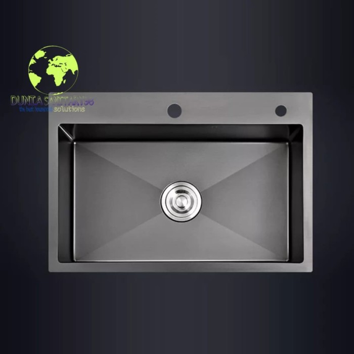 Jual Kitchen sink 6045 Stainless Sus 304 Black/ bak cuci piring Hitam ...