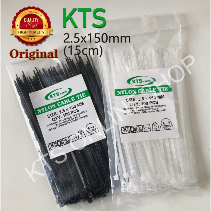 Jual kabel ties 2.5x150mm putih/hitam 1pack isi 100pcs KTS - Kab. Tangerang - Kts Onlineshop ...