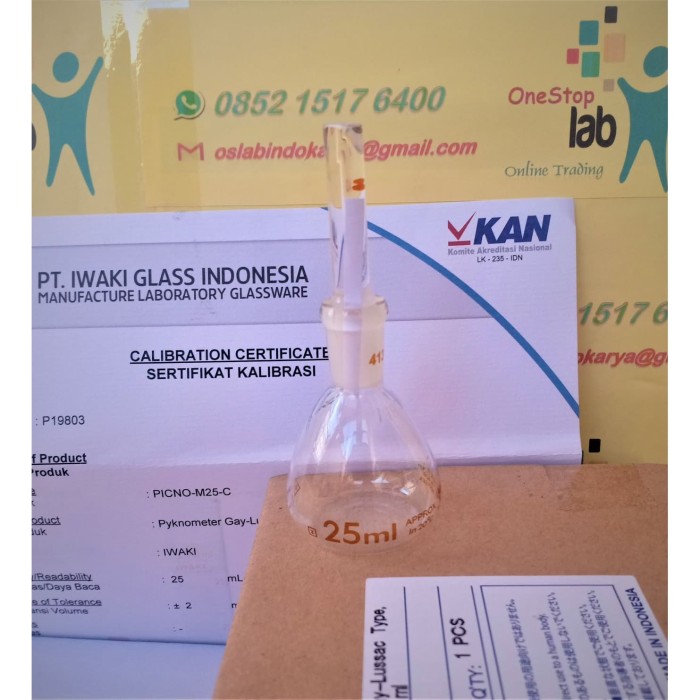 Jual IWAKI Picnometer Calibrated 25 ml Piknometer bersertifikat ...
