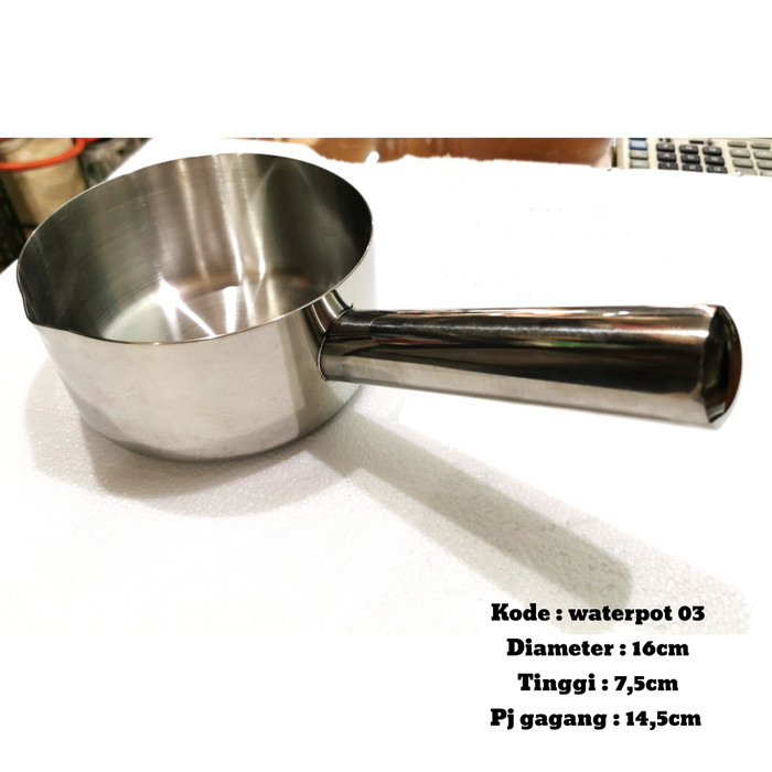 Jual Gayung Stainless Ada corong/waterpot/Panci Gagang stainless 16cm ...