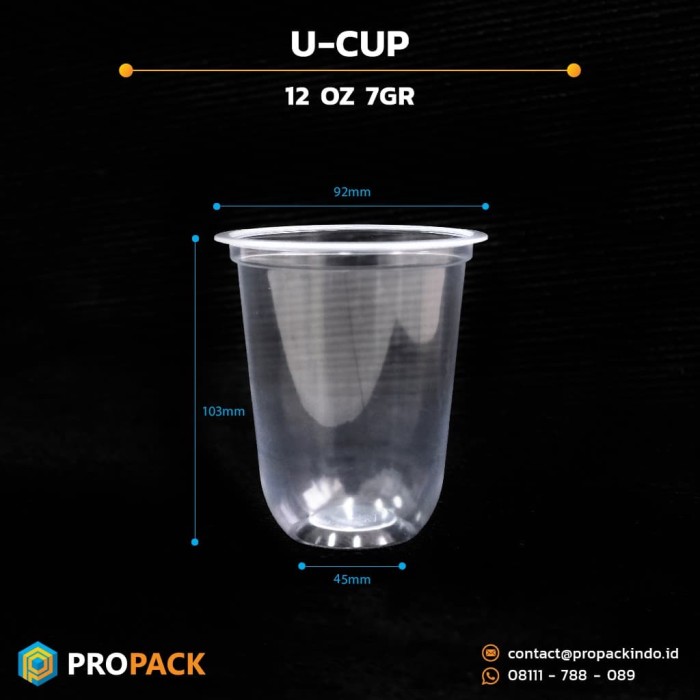 Jual Oval Cup 12oz / U-cup isi 50 pcs / Gelas Plastik Bubble Murah ...