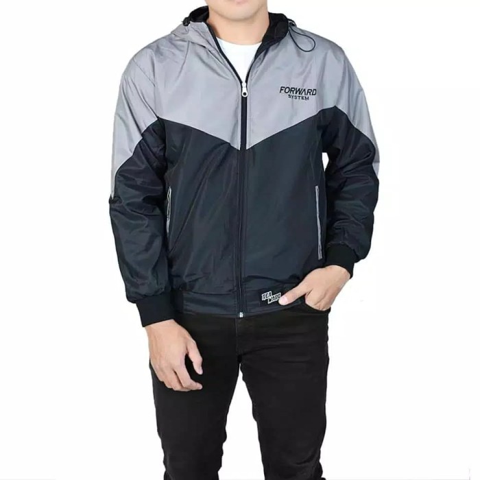 Jual Jaket parasut pria / jaket pria forward system Original - Abu-abu ...