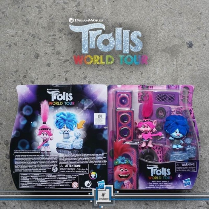 Jual Trolls World Tour - ROCK CITY BOBBLE Poppy and Hard Rock Kid Troll ...