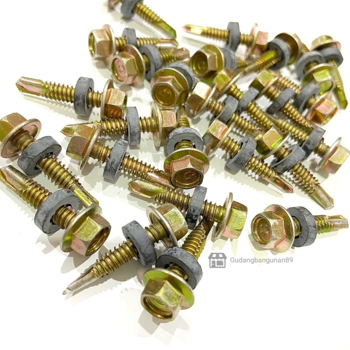 Jual Baut roofing/ruping/skrup sekrup 12 x 30 /self drilling screw 3 cm ...